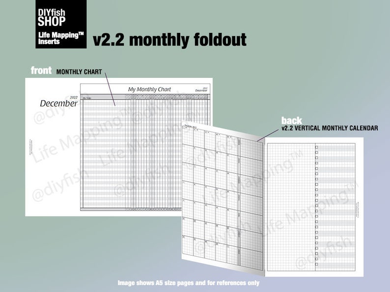 A5 Size V2.2 Set With Ds1 Do1p/ May 2026 to April 2027 / Monthly Weekly ...