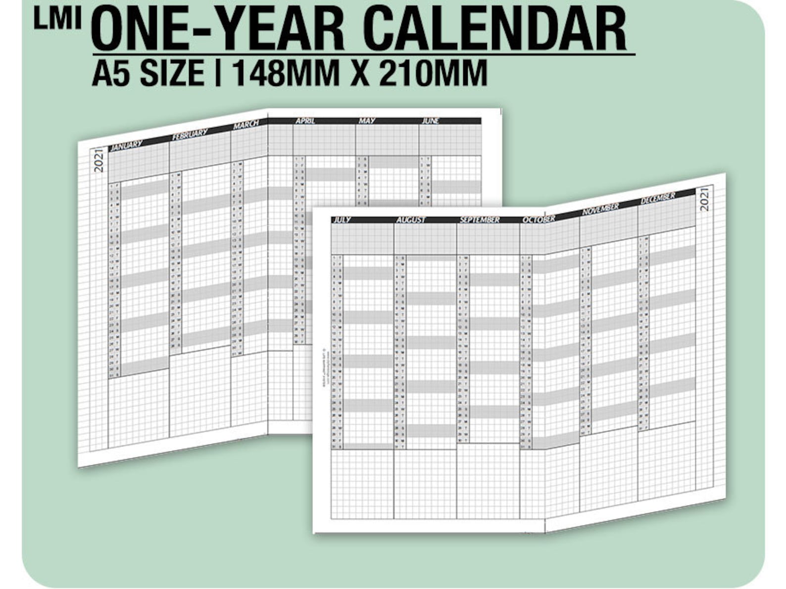 1-year Calendar / Planner - Filofax Inserts Refills Printable Binder ...