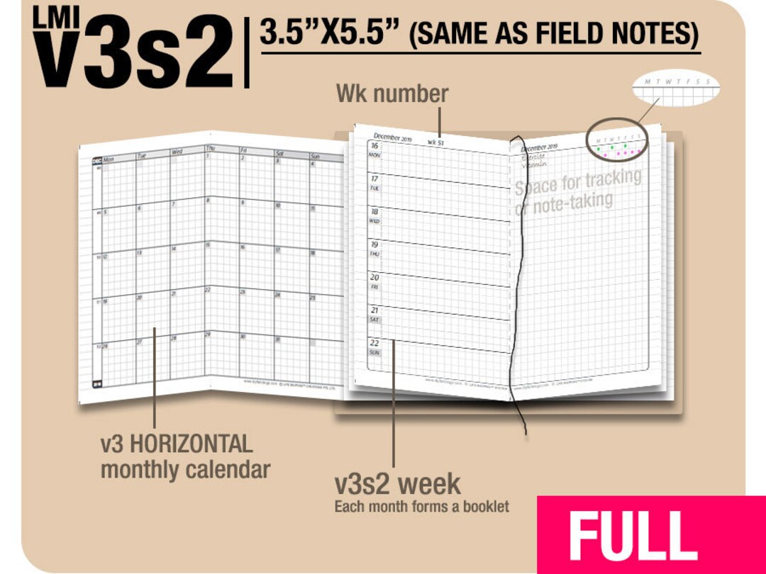Field Notes Size, V3s2 Set / January to December 2026 / Monthly ...