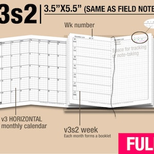 Field Notes Size, V3s2 Set / January to December 2026 / Monthly ...
