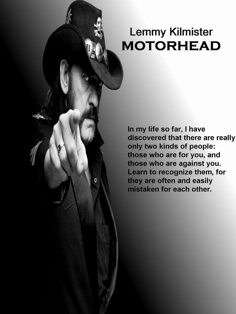 Lemmy Kilmister Motorhead poster with quote NEW | Etsy