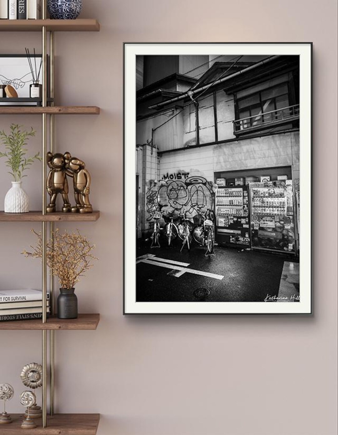 Gritty Urban Photography: Osaka Street Graffiti Black and White Print ...