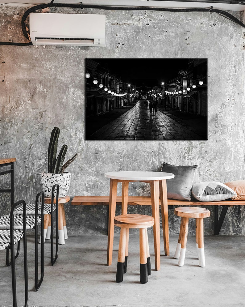 Nagano Noir, Japan, Black and White Photographic Print, Street Scene ...