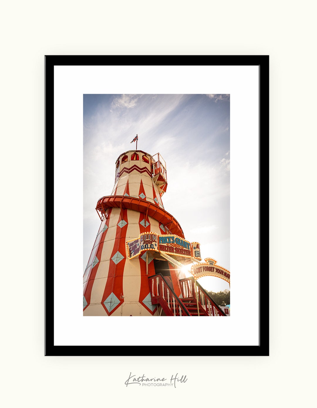 Fairground Print, Funfair Ride Photo, Colour Photo Print, Summer Sunset ...