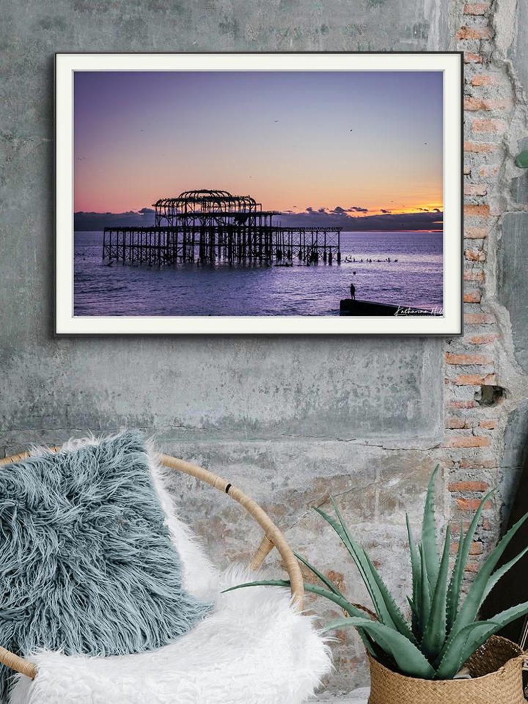 Winter Sunset Over Brighton West Pier Seaside Colour Photographic Print ...