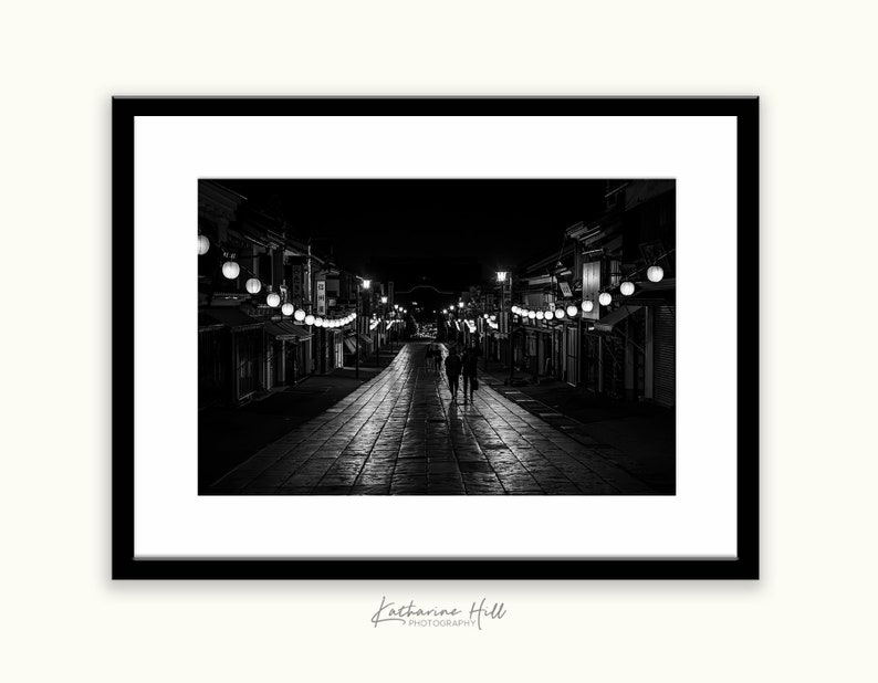 Nagano Noir, Japan, Black and White Photographic Print, Street Scene ...