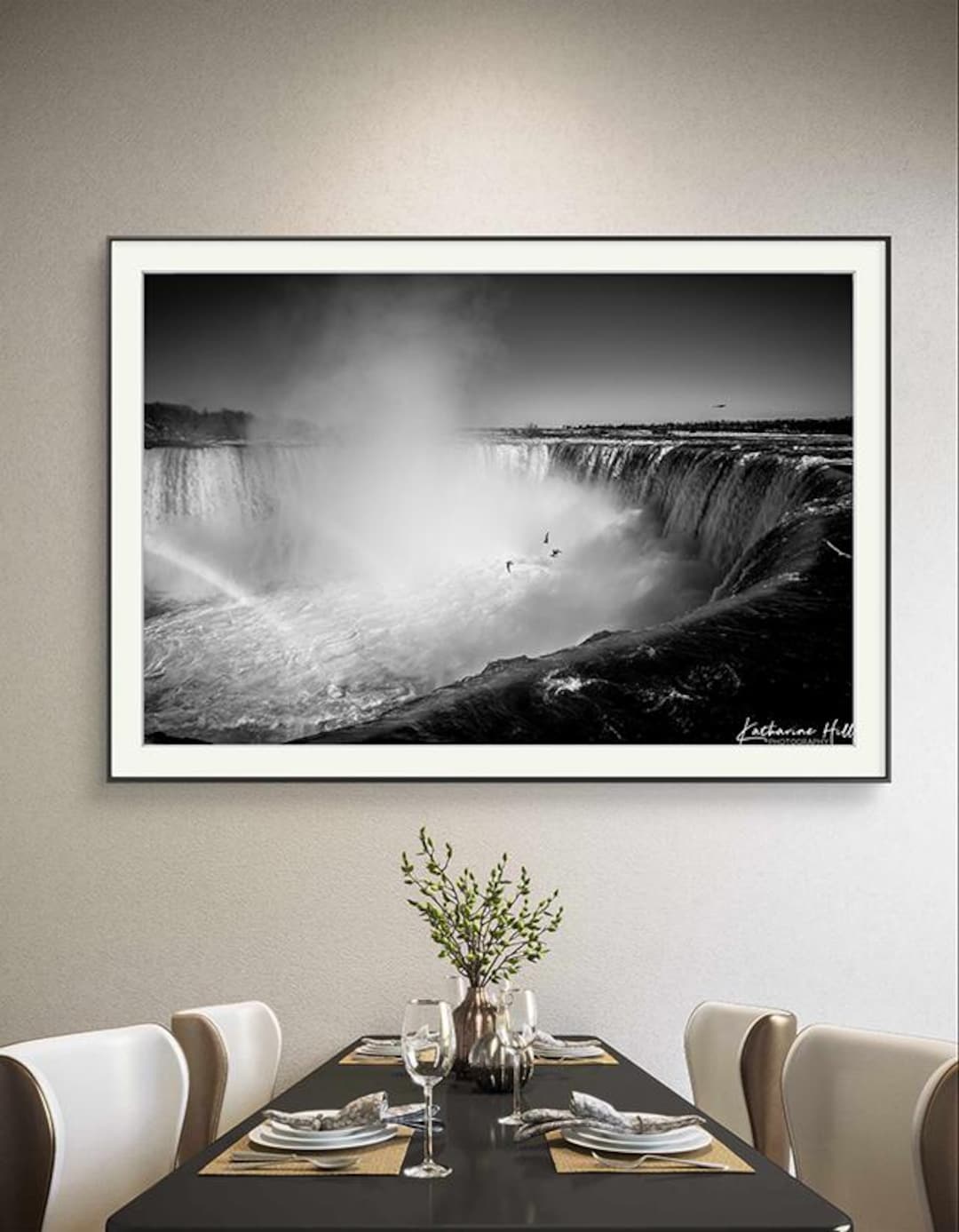 Niagara Falls Black and White Photo: Gulls in Mist, Archival Lustre ...