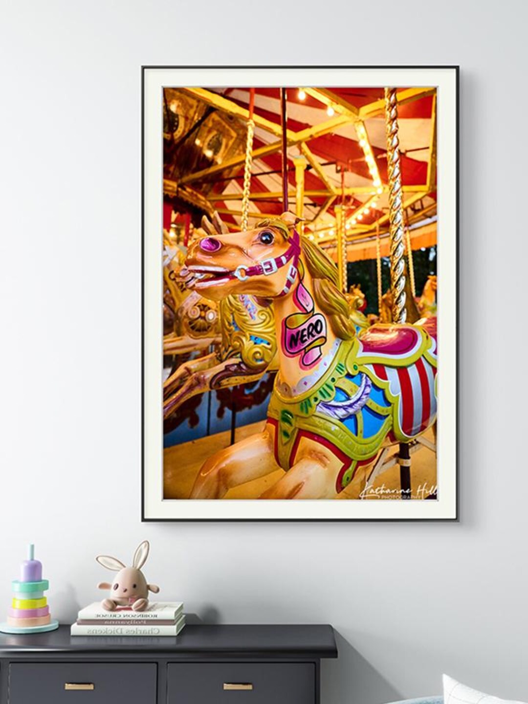 Vintage Carousel Horse Art Print: Fairground Nursery Decor - Etsy
