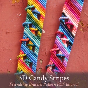 3D Candy Stripes Friendship Bracelet Pattern - PDF Tutorial - Beginner Level - Etsy
