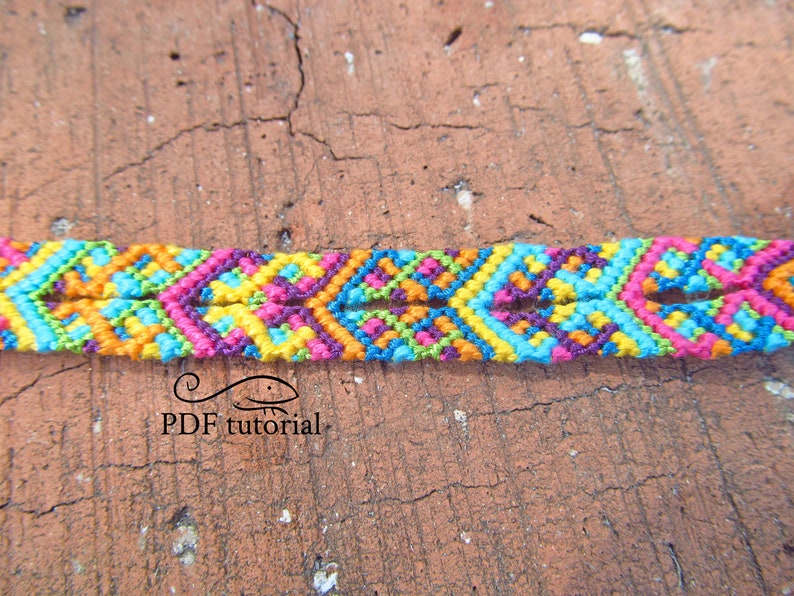 Joyful Colors Friendship Bracelet Pattern PDF Tutorial Beginner Level ...