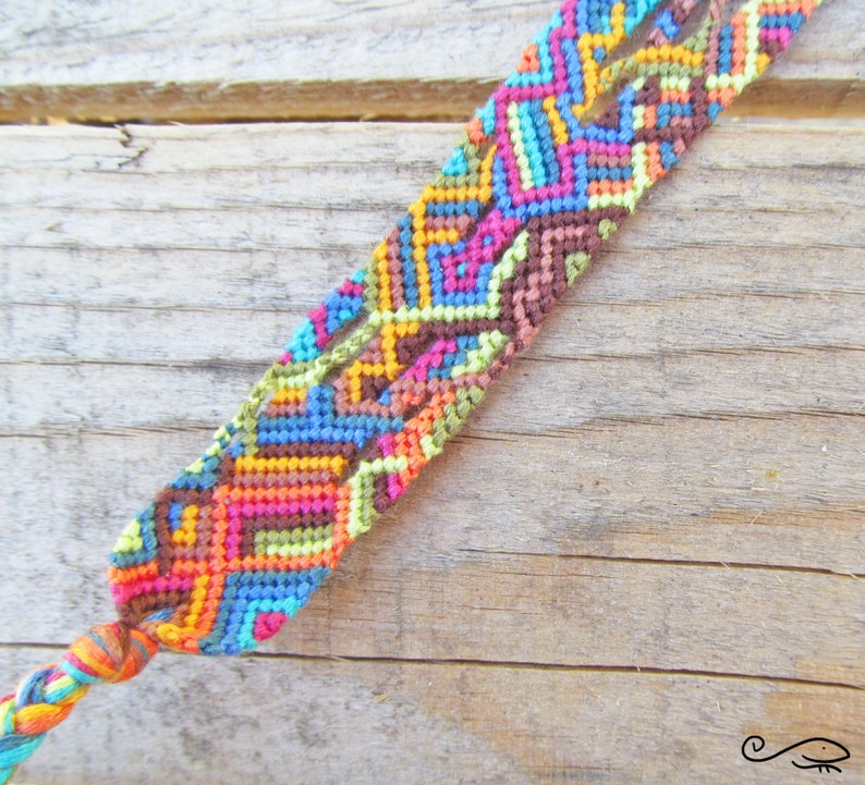 Colorful Jungle Abstract Friendship Bracelet Pattern - PDF Tutorial ...