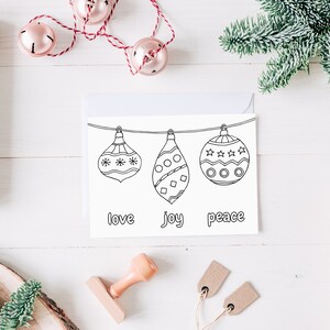 Printable Colouring Christmas Card Love Joy Peace Colour-in - Etsy