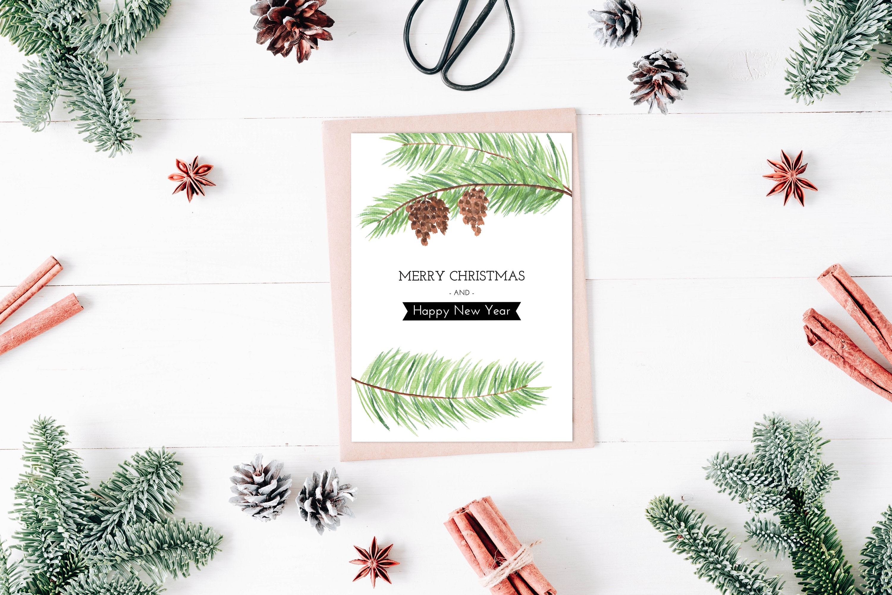 Printable Christmas & Happy New Year Card, Instant Download PDF With ...
