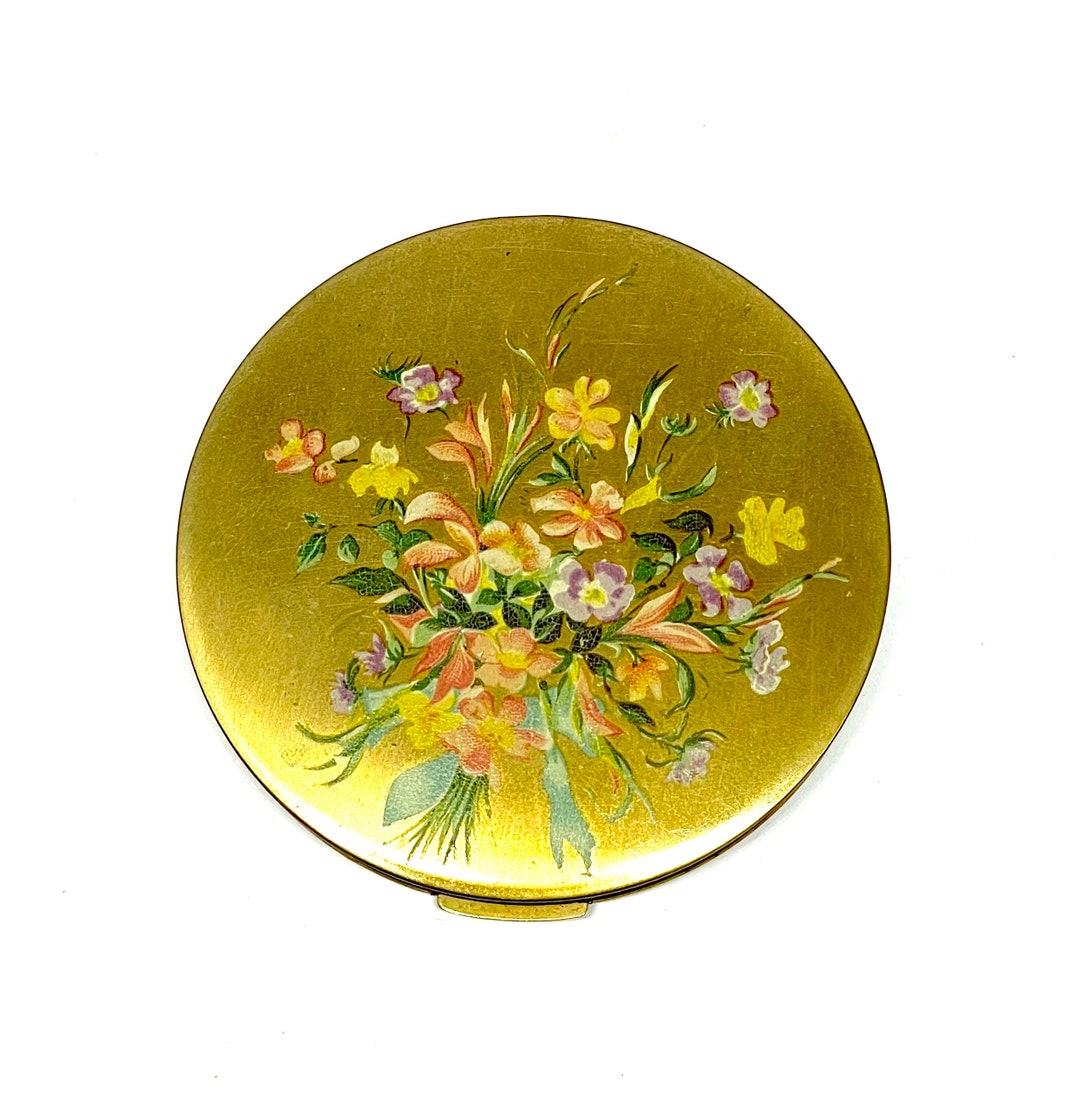 Stratton Gold Tone Vintage Compact Mirror, 1950s/1960s Vintage Round ...