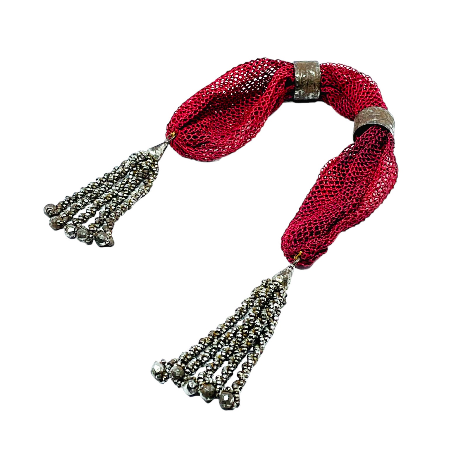 Antique Red Miser Purse, 19th Century Red Crochet Cotton Purse ...