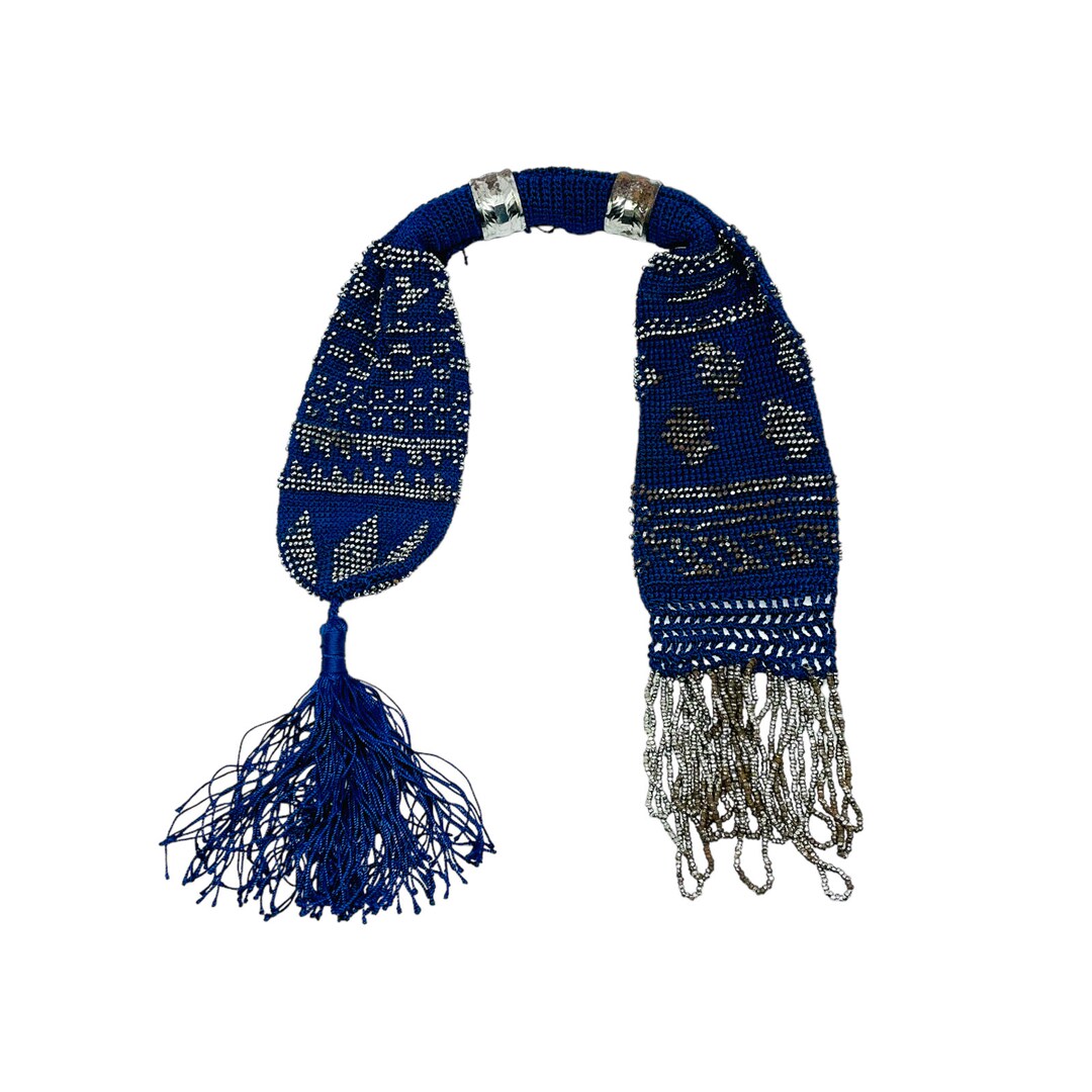 Antique Miser Purse, Victorian Miser Purse, Blue Cotton Crochet Coin ...