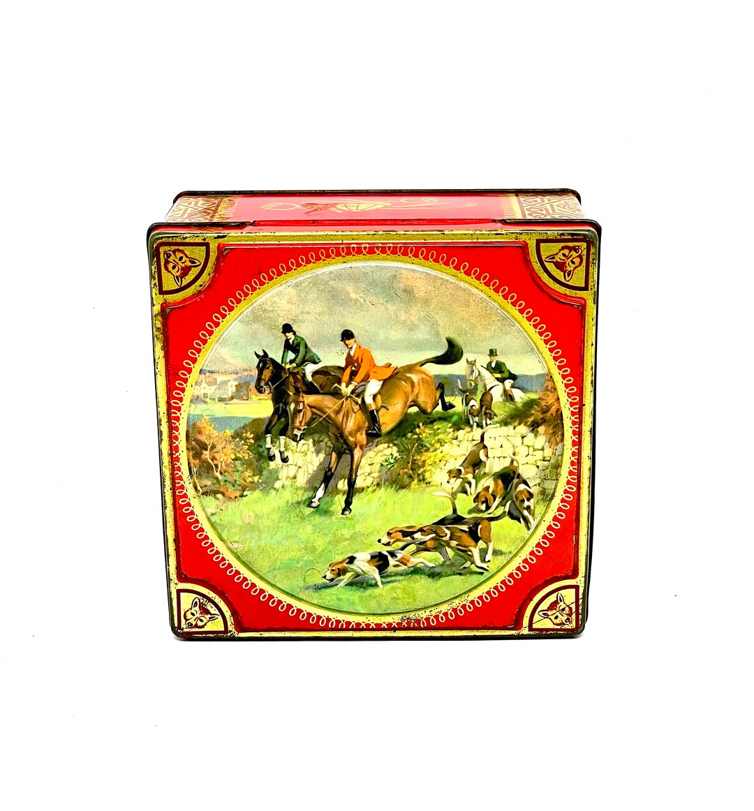 Thorns Classic Toffee Square Hunting Scene Tin Circa 1950s - Etsy