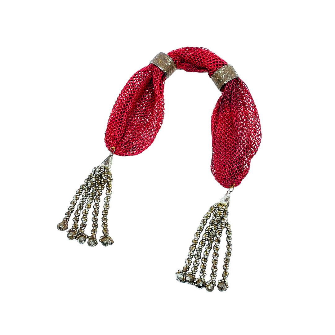 Antique Red Miser Purse, 19th Century Red Crochet Cotton Purse ...