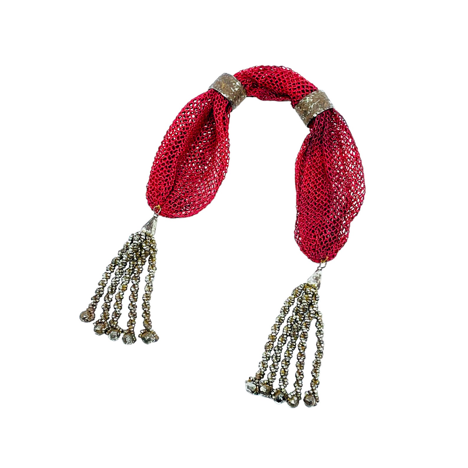 Antique Red Miser Purse, 19th Century Red Crochet Cotton Purse ...