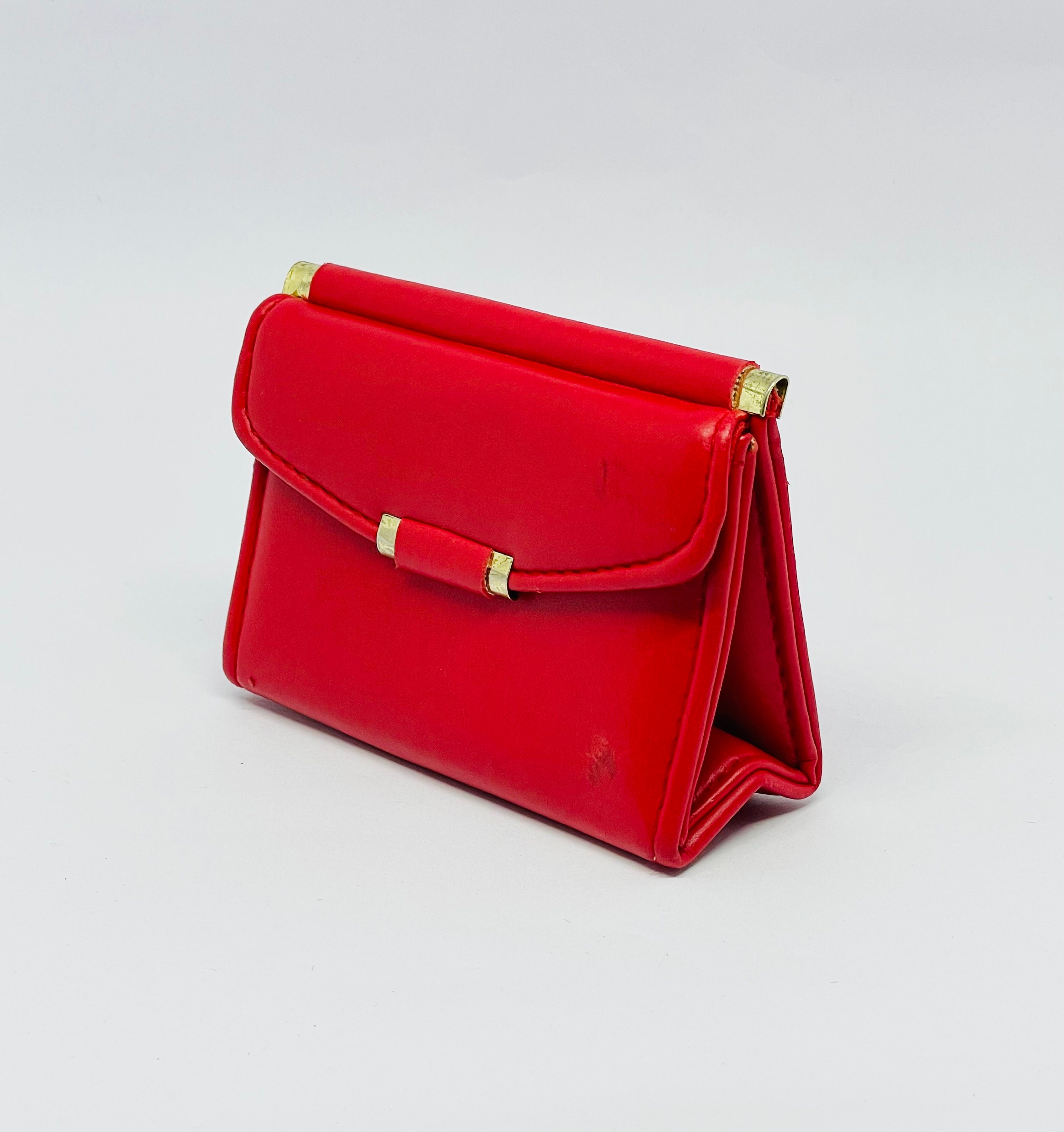Small 1980s Vintage Red Leather Coin Purse - Etsy