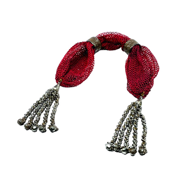 Antique Red Miser Purse, 19th Century Red Crochet Cotton Purse ...