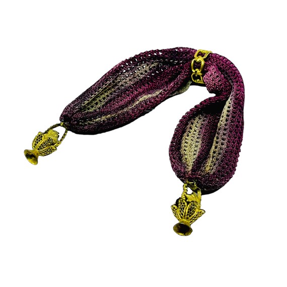 Antique Victorian miser purse, 19th century purple be… - Gem