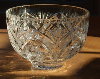 Cut crystal bowl | Etsy