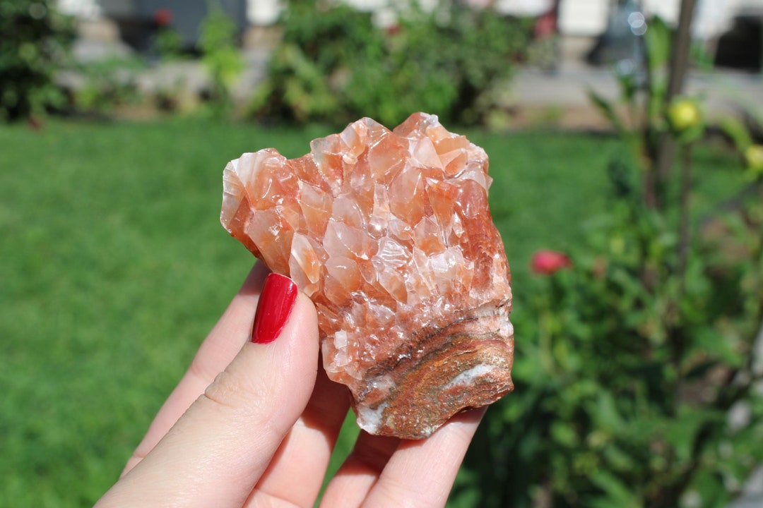 The Willingness Crystal Rough Red Calcite Stone, Raw Red Calcite Chunk ...