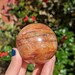 Orange and Red Crackled Quartz Sphere ; Fire Quartz W Rainbows Sphere ...