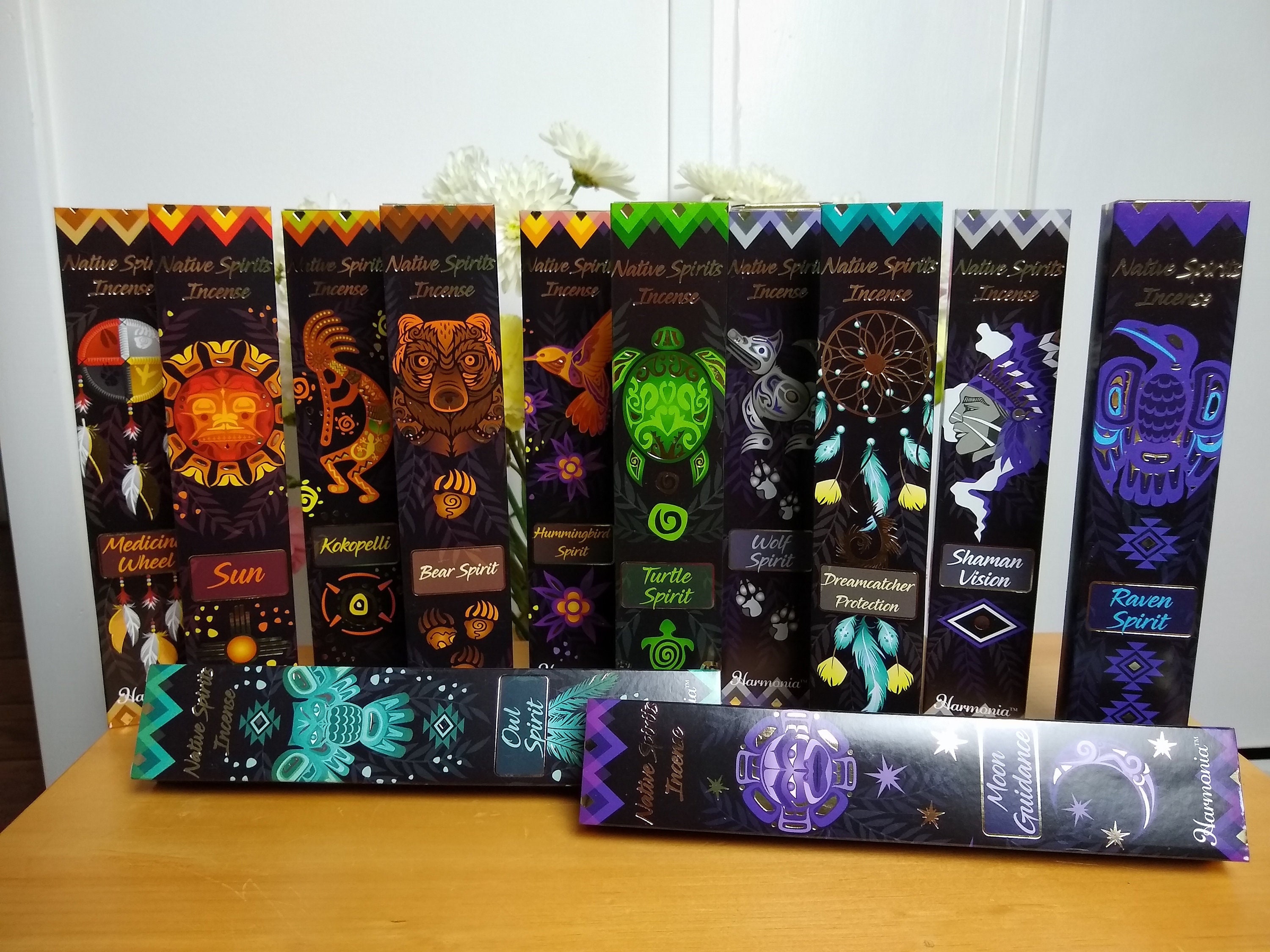 Native Spirits Incense Sticks Medicine Wheel, Sun, Kokopelli, Bear ...