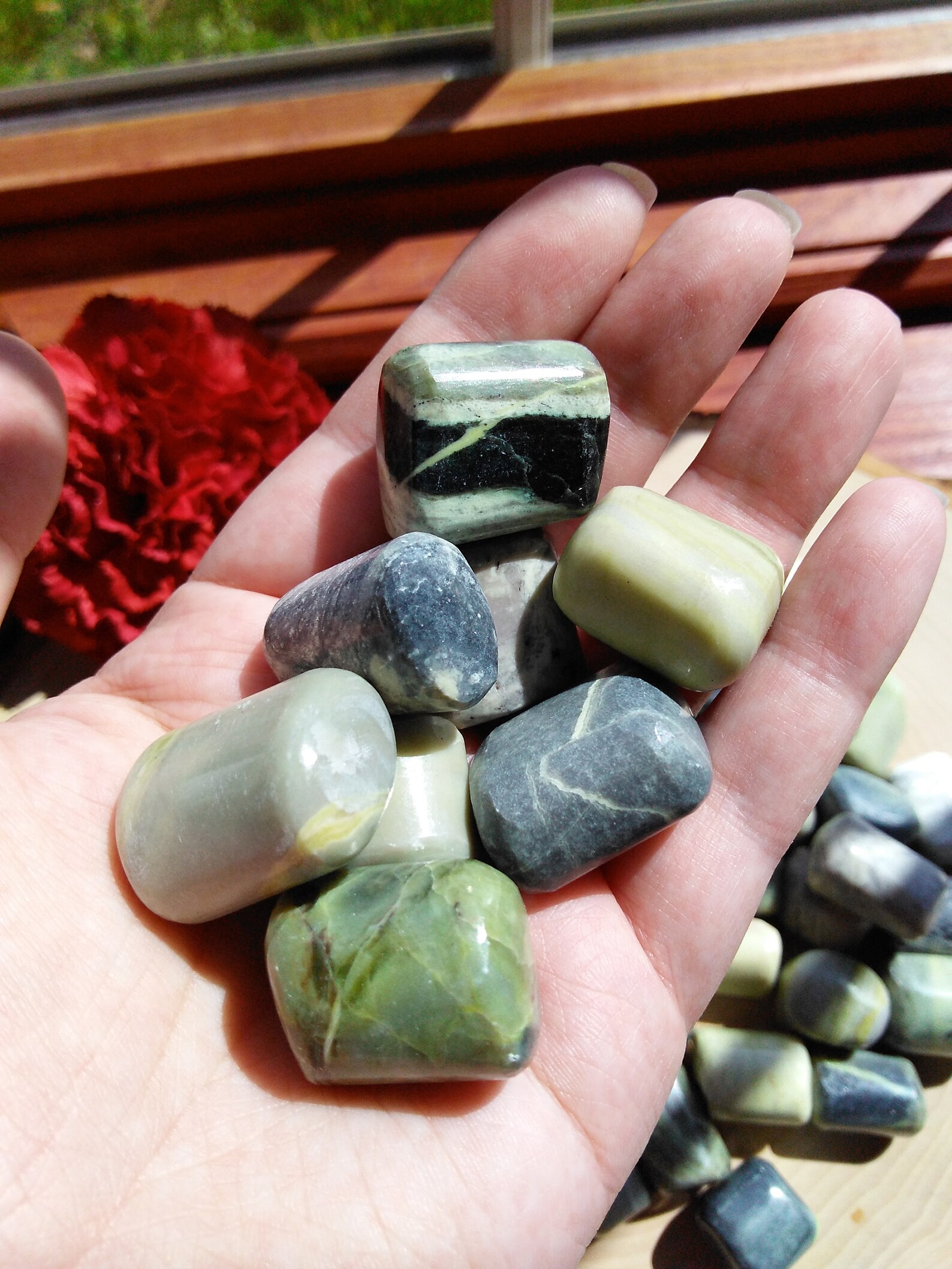 Serpentine Infinite Tumbled Stone Pebble Charm Stone Small | Etsy