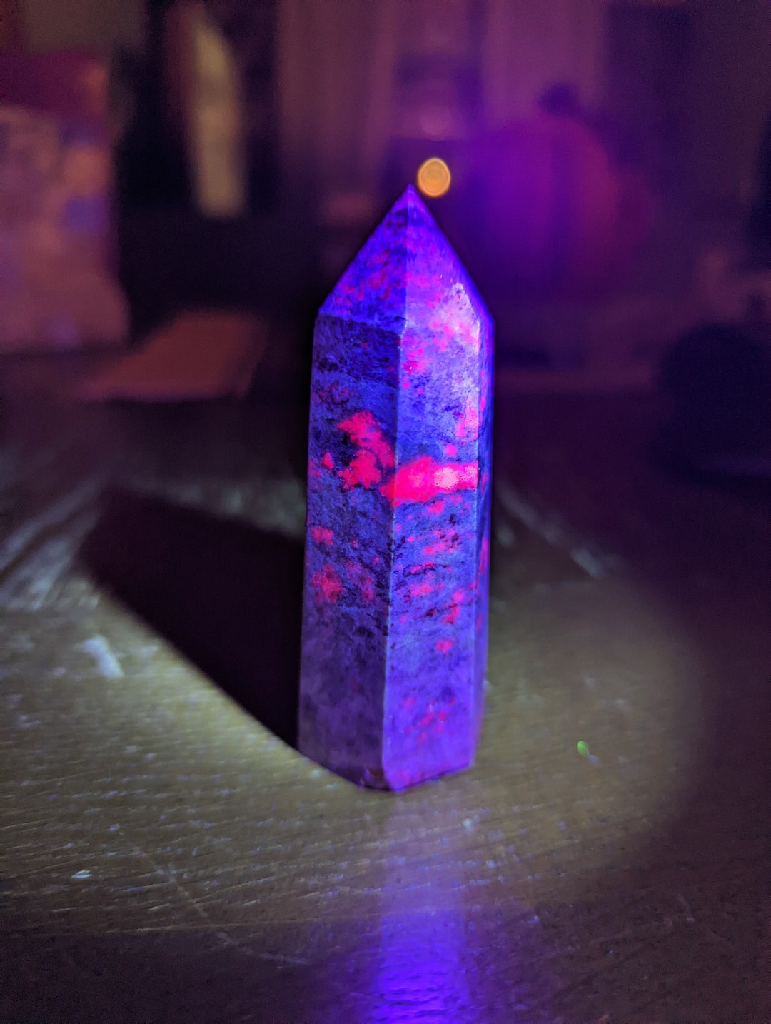 Ruby in Apatite Obelisk Point Blue and Pink Stone Knowledge and ...
