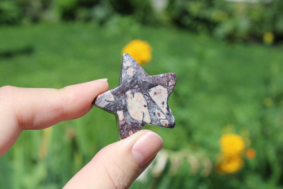 Jasper Carved Star, Soft Pink Purple Jasper Star, Galaxy Jasper Star ...
