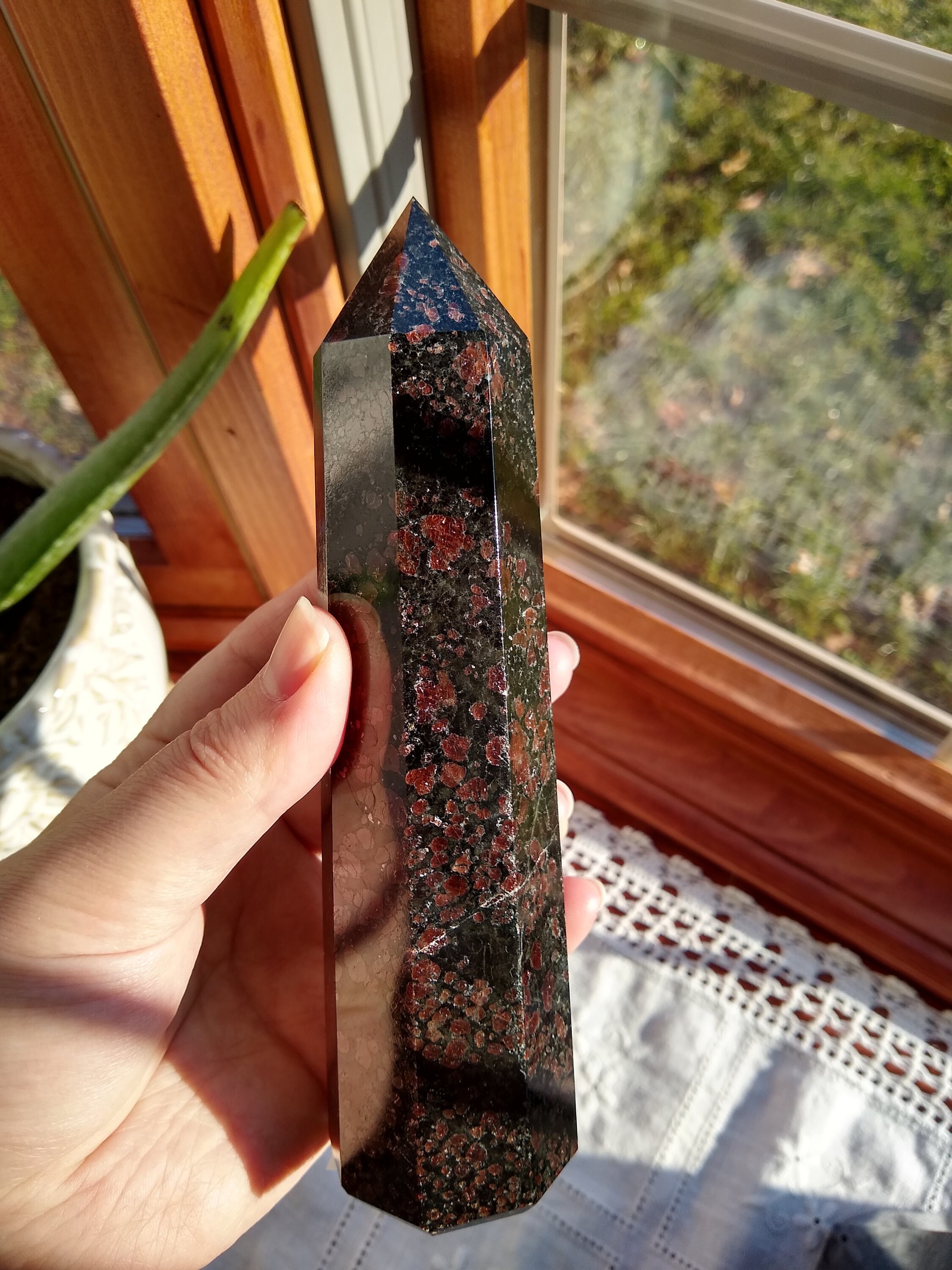 Garnet Biotite with Mica Obelisk Point Crystal Tower | Etsy