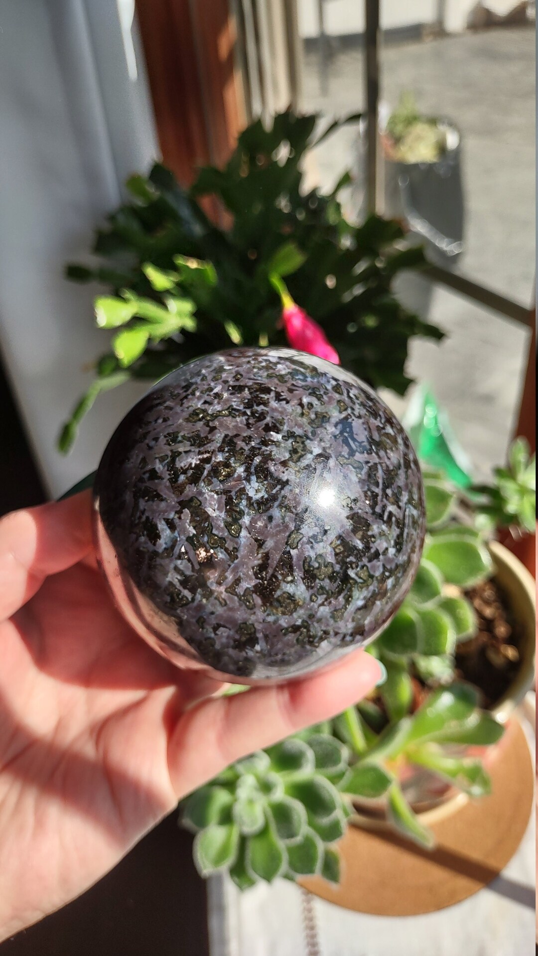 Indigo Gabbro Polished Sphere, Indigo Gabbro Orb Stone Also Known as ...