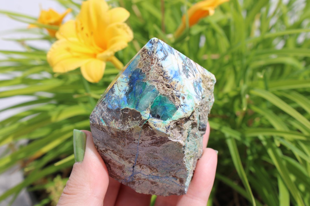 Azurite Malachite Polished Top Point Azurite and Malachite Point ...