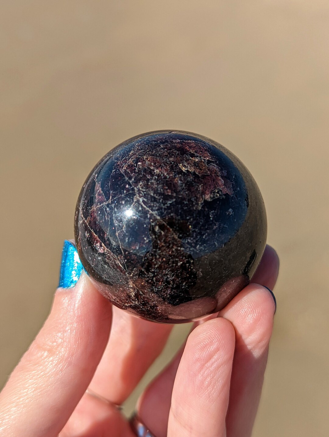 Grounding Crystal Garnet Sphere, Garnet Polished Orb Crystal Healing ...
