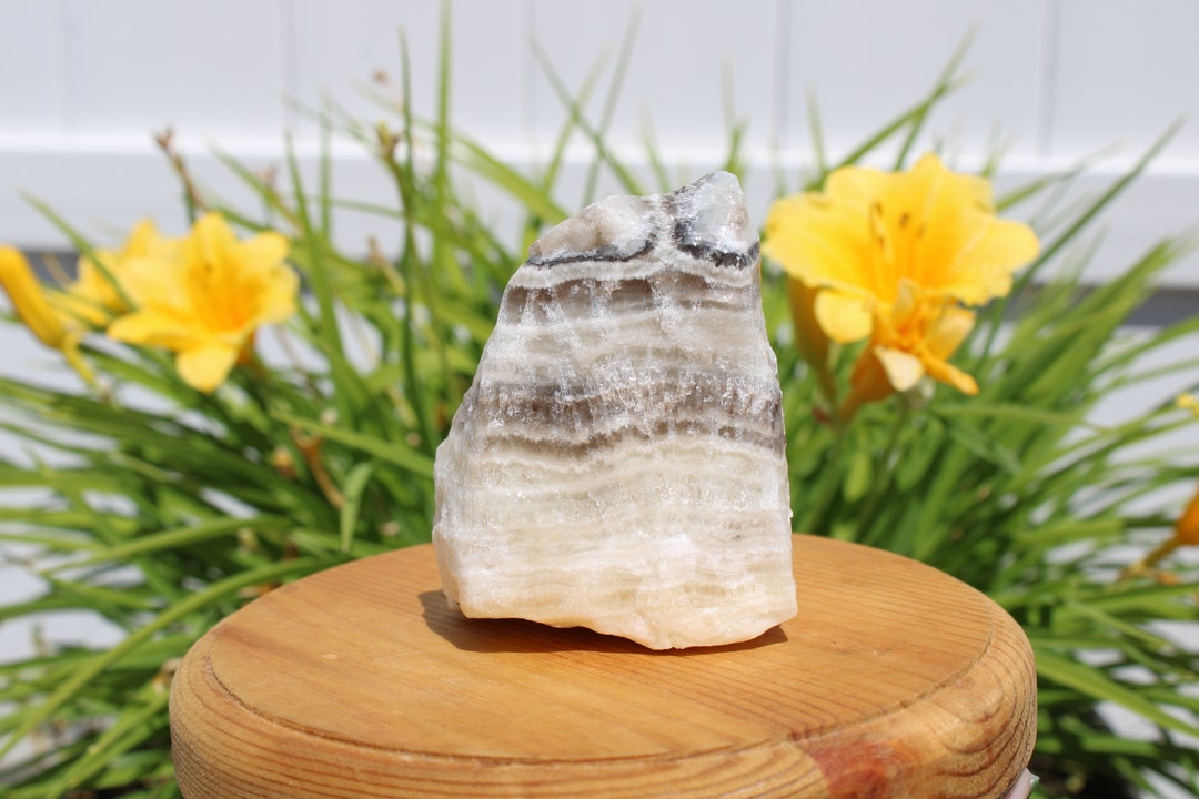 The Confidence Crystal Zebra Phantom Calcite Raw Stone Striped Calcite ...