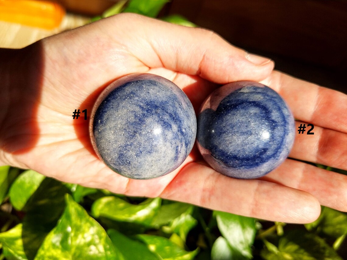 The Understanding Stone Blue Aventurine Polished Sphere Crystal 40mm ...