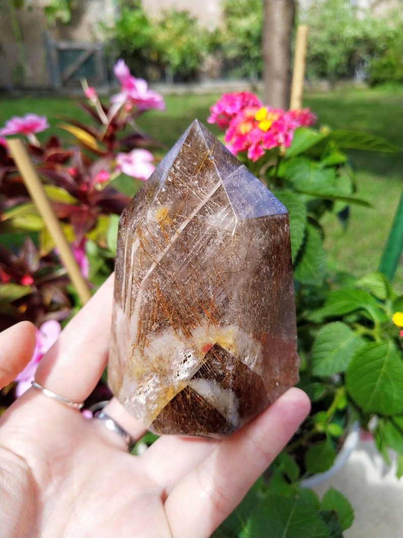 Large Copper Rutilated Quartz Manifestation Crystal Quartz W/ Golden ...