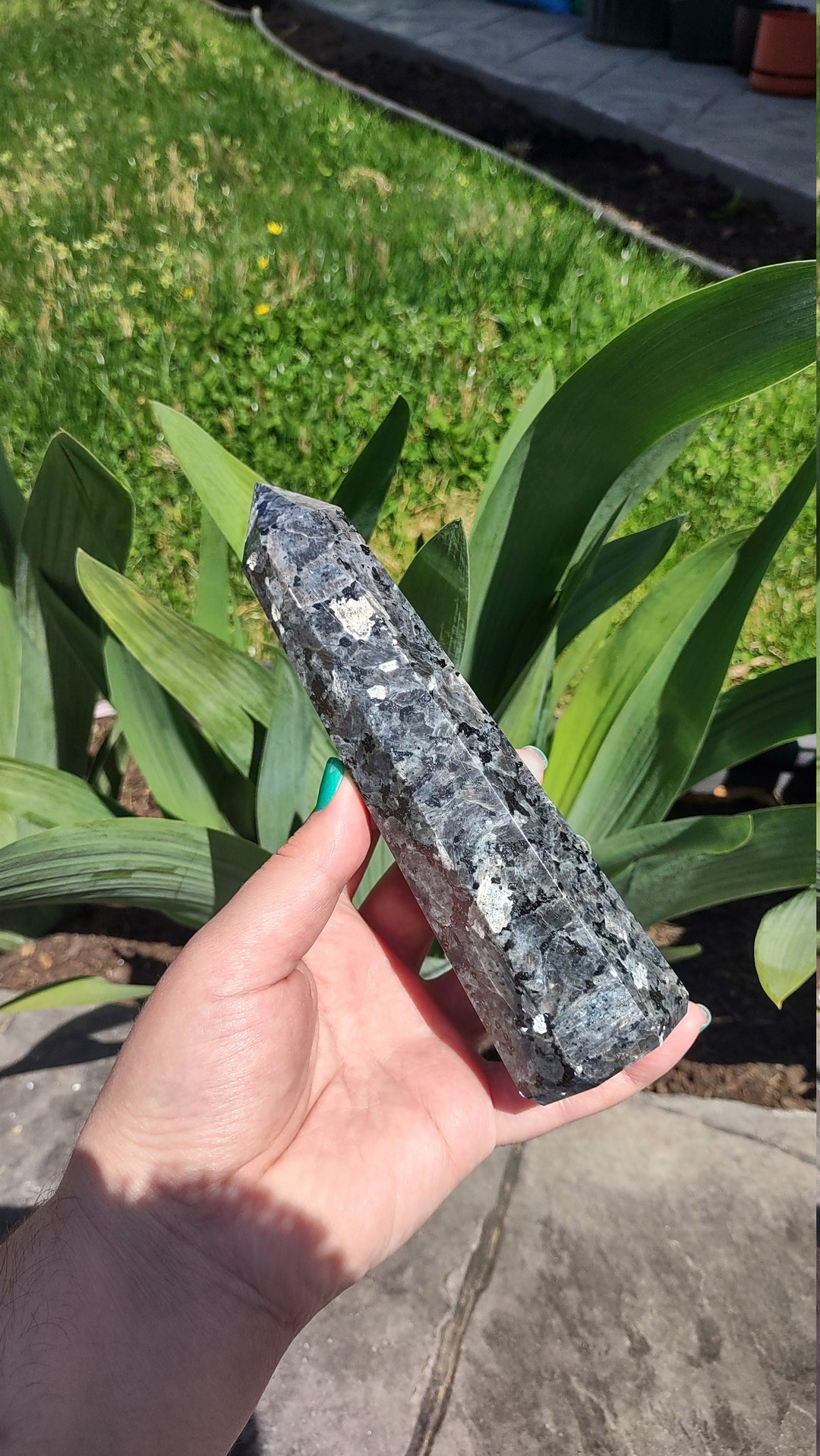 Larvikite Polished Point, Grounding Stone and Protection Crystal ...