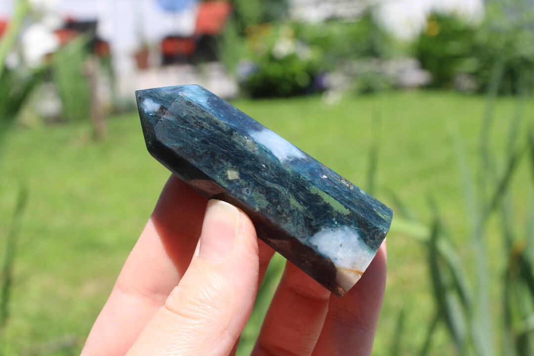 Blue Kyanite Polished Obelisk Tower Point Crystal Charm Channeling ...