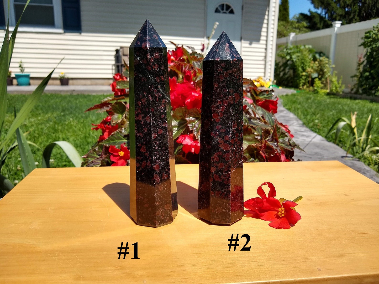 Garnet Biotite with Mica Obelisk Point Crystal Tower | Etsy