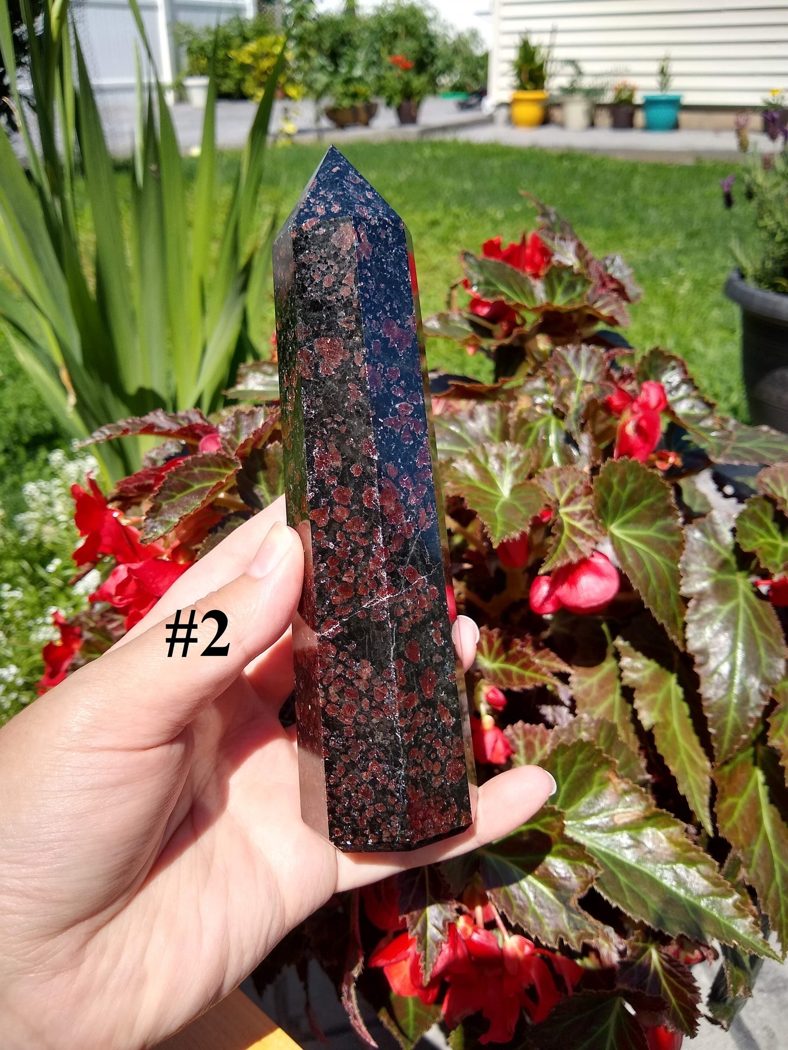Garnet Biotite with Mica Obelisk Point Crystal Tower | Etsy