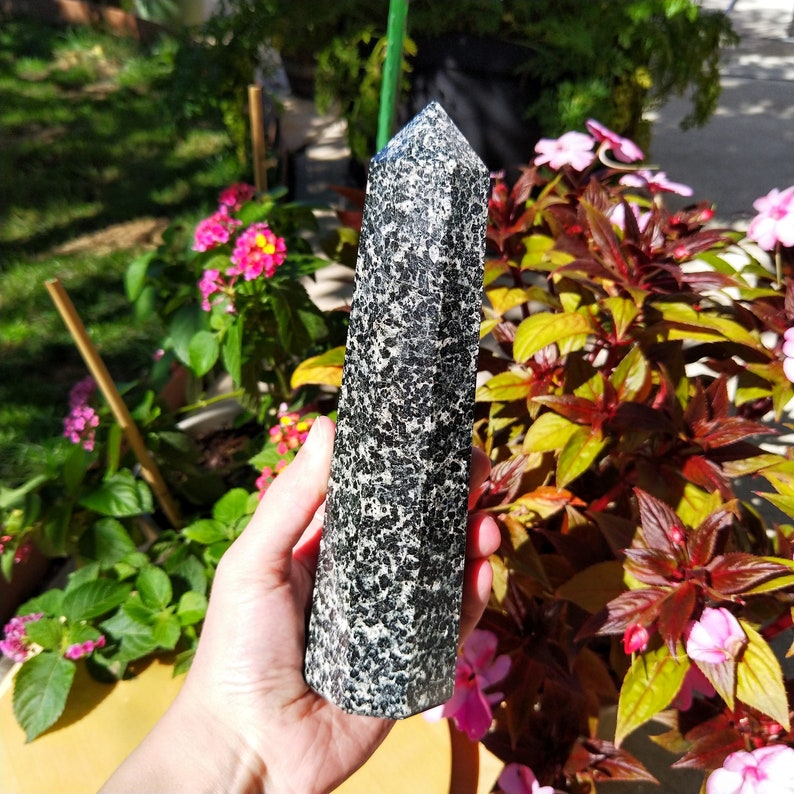 The Calming Crystal Diorite Granite Polished Point Generator | Etsy