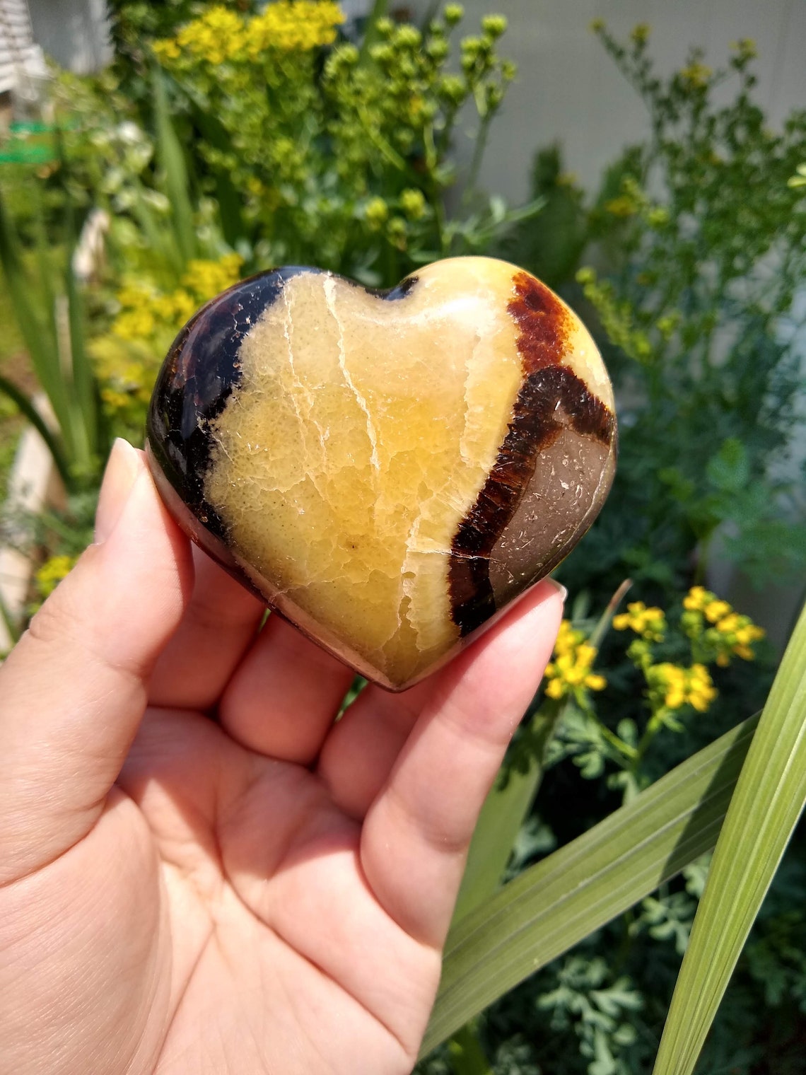 Septarian Heart, Puffy Gemstone Heart, Dragon Stone, Communication ...