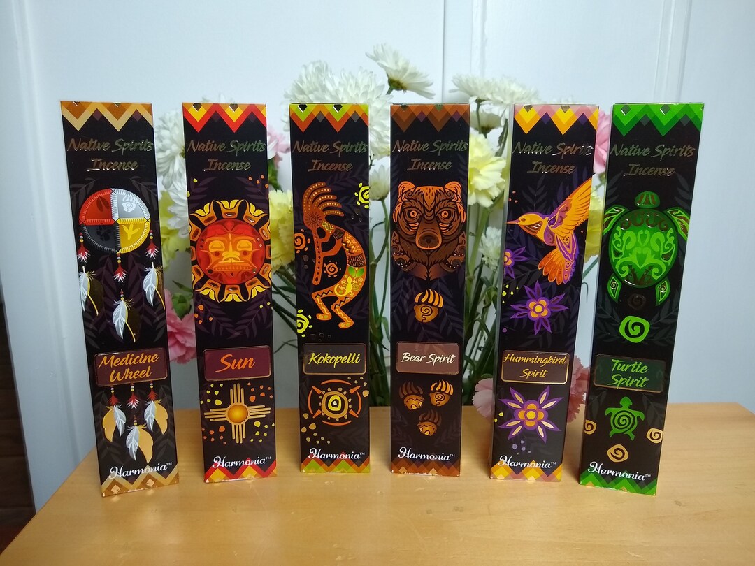 Native Spirits Incense Sticks Medicine Wheel, Sun, Kokopelli, Bear ...