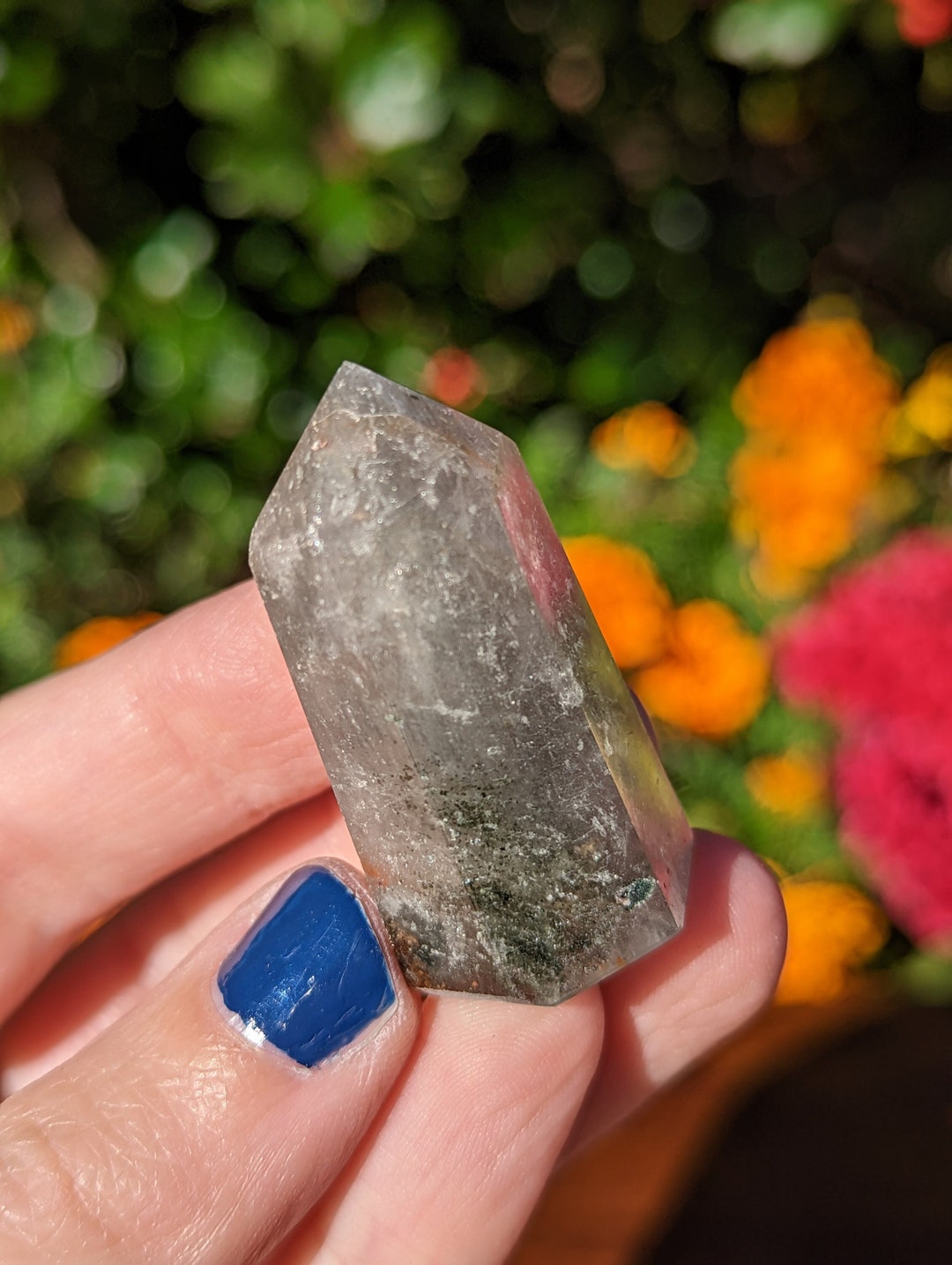 Wisdom Stone Quartz With Inclusions Point , Lodolite Garden Quartz ...