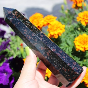 Garnet Biotite With Mica Obelisk Point, Crystal Tower, Polished Stones ...