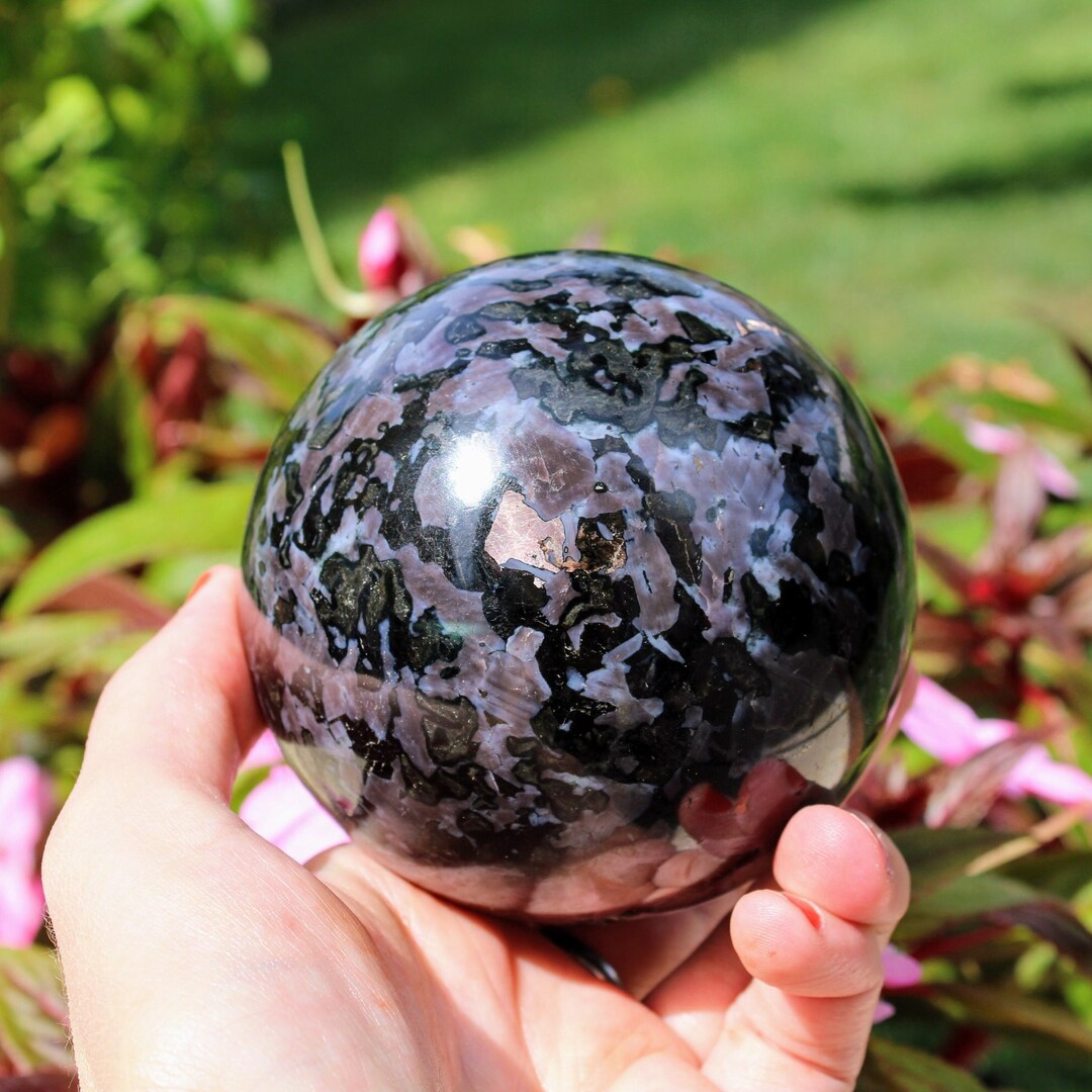 Indigo Gabbro Polished Sphere, Indigo Gabbro Orb Stone Also Known as ...